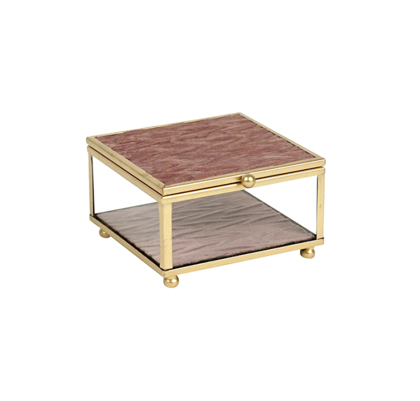 Georgie Pink Gold Trinket Box Square – The Woodsfolk